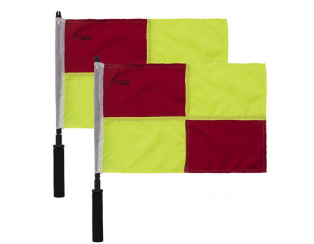 Champion Soccer Flags Set - Checkered Yellow & Red | Ump Attire