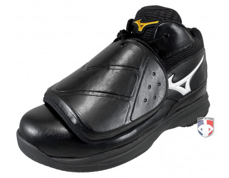 Mizuno Pro Wave Black & White Mid-Cut Umpire Plate Shoes | Ump Attire