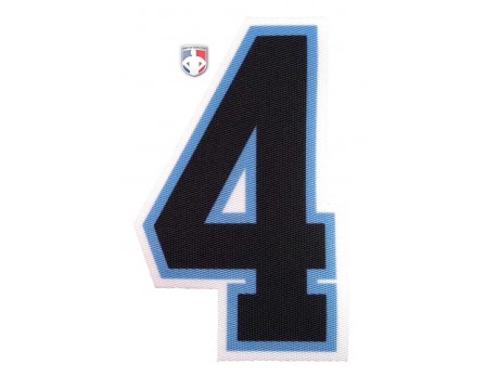 4" Black on Light Blue on White Precision-Cut Number | Ump Attire