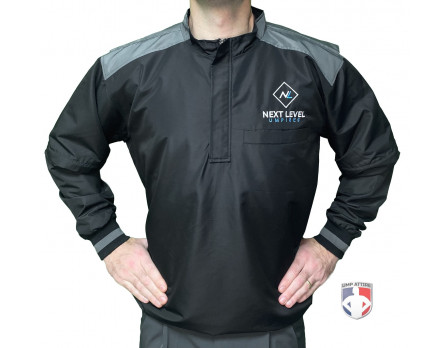 Next Level Umpires (NL) Convertible Umpire Jacket - Black with Charcoal ...