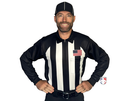 Smitty 2 1/4" Stripe Long Sleeve Football Referee Shirt with Black ...
