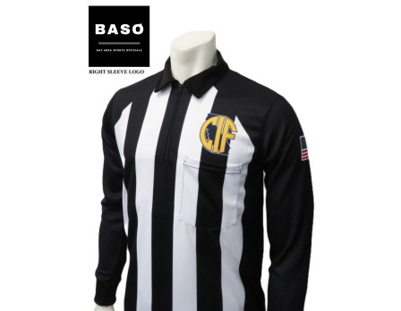 California (BASO) 2 1/4" Stripe Long Sleeve Football Referee Shirt ...