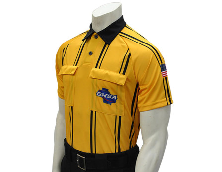 Georgia (GHSA) Short Sleeve Soccer Referee Shirt - Gold | Ump Attire