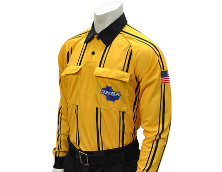 Georgia (GHSA) Long Sleeve Soccer Referee Shirt - Gold | Ump Attire